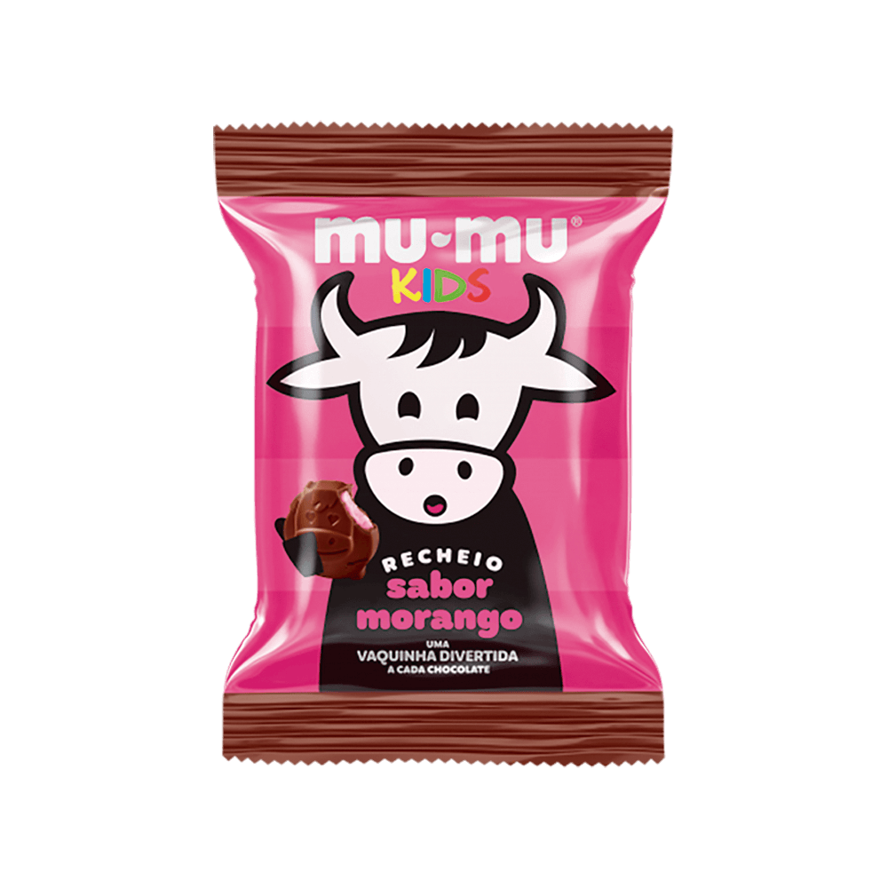 Chocolate Recheado Mu-Mu Kids Morango 15,6g - Rissul Online